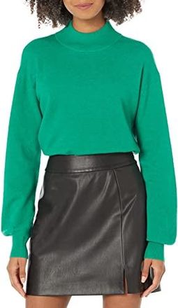 The Drop Jaclyn Pull à col montant et découpe dans le dos pour Femme, Jade, 5XL Grande taille