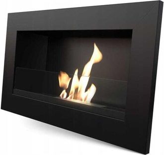 Kratki Wandkamin Bioethanol GOLF schwarz mit Verglasung T&Uuml;V