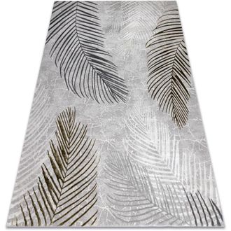 RugsX Teppich ALLURE 8752 Palmenbl&auml;tter - Strukturell, stilvoll, glamour&ouml;s grau / gold grey 240x330 cm