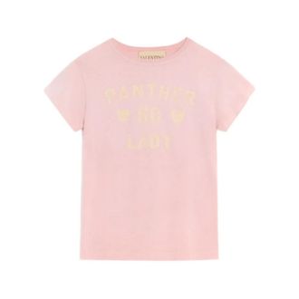 Valentino Bedrucktes Baumwoll-T-Shirt - - Tops - Damen - Rosa - S