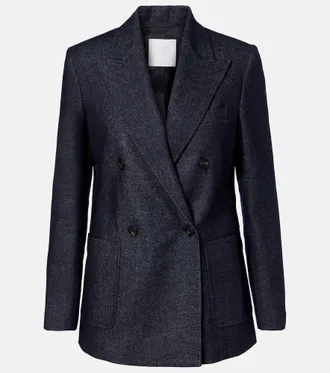 Eleventy Blazer en laine, coton et cachemire &agrave; chevrons
