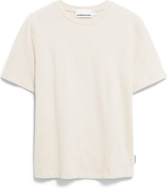 Armedangels Damen T-Shirt aus Leinen-Mix LUALAA Linen Blend T-Shirt Regular Fit Undyed