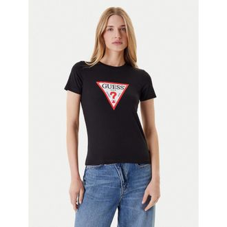 Guess T-Shirt W4YI04 J1314 Schwarz Slim Fit