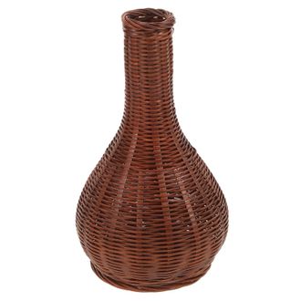 DOITOOL Handgefertigte Bambusvase Klein mit Stabilem Sockel Rustikale Blumenvase für Trockenblumen Vielseitige Dekorative Blumenhalterung für Wohnzimmer und P