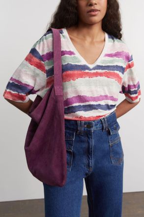 Gerard Darel Tee-shirt en lin imprim&eacute; rayures - ASPEN - Multicolore