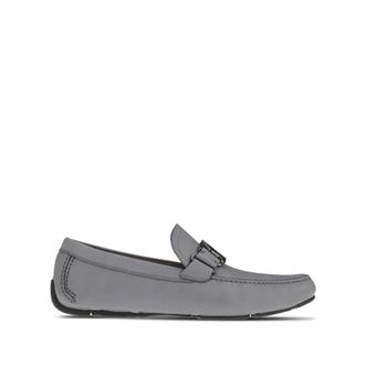 Ferragamo Homme, Chaussures, Gris, Taille: 44 EU Sf-Buckle Round-Toe Mocassins