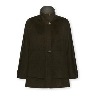 Elena Miro Wollmischung Mantel mit hohem Kragen - - Coats - Damen - Gr&uuml;n - XL