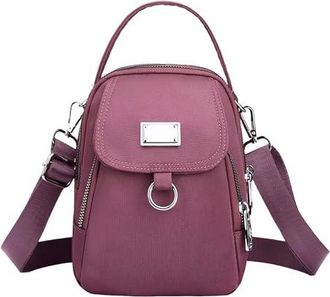 Generic Sac en toile pour femme, nouvelle atmosphère, sac à bandoulière en tissu multi-compartiments, sac à dos dépicerie, rose, A