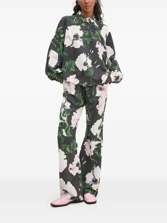 Stine Goya blouse fleurie à col montant - Noir