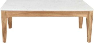 Made In Meubles Table basse en bois de manguier et marbre Arthuro