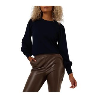 Minus Navy Langarm Pullover - - Knitwear - Damen - Schwarzk - L
