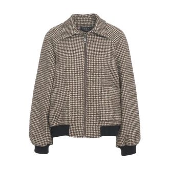 Kaos Kaos, Femme, Vestes, Brun, Taille: 42 FR Graphic Pattern Jacket