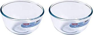 Pyrex Lot de 2 bols ronds classiques en verre - Passe au four et au micro-ondes - Transparent - 0,5 l