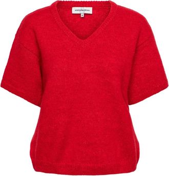 &Co Woman V-Ausschnitt Pullover - - Knitwear - Damen - Rot - XL