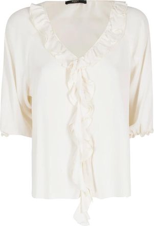 Seventy Femme, Blouses et Chemises, Beige, Taille: 40 FR Blouse &agrave; Volants