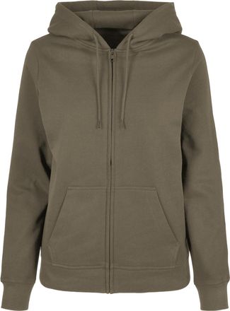 Build Your Brand Damen Ladies Basic Zip Hoody Kapuzenpullover, Olive, 4XL