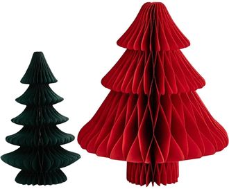Generic Waben-Weihnachtsbaumdekoration, 3D-Papierb&auml;ume, Herzst&uuml;ck (Gr&uuml;n, S, Rot, L)