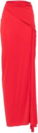 Rick Owens Femme, Jupes, Rouge, Taille: 36 FR Dirt Pillar Denim Maxi Skirt
