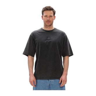 Filling Pieces Boxy T-Shirt mit Stickerei - - Tops - Herren - Grau - S