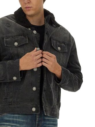 Balmain Distressed Cotton Jacket - Black