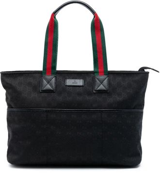 Gucci Shopper - GG Canvas Web Tote - Gr. unisize - in Schwarz - f&uuml;r Damen