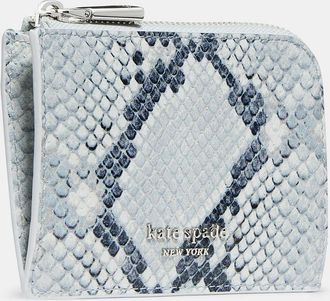 Kate Spade New York Kate Spade Mini-Kartenetui Mit Rei&szlig;verschluss In Schlangenpr&auml;gung f&uuml;r Frauen in Blasses Saphirblau | Leder