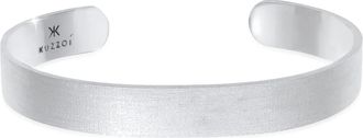 Kuzzoi Armb&auml;nder - Armband Herren Armreif Offen Matt Breit Basic 925 - Gr. 19 CM - in Silber - f&uuml;r Damen