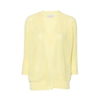 Le Tricot Perugia Gelber Baumwollstrick-Cardigan - - Knitwear - Damen - Gelb - 3XL