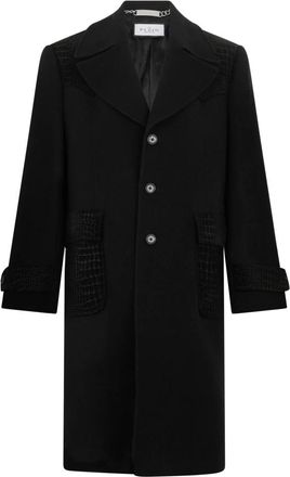 Philipp Plein Zweireihiger Mantel - - Coats - Herren - Schwarzk - 5XL