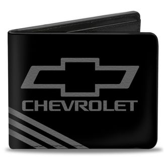 Buckle Down Herren Geldb&ouml;rse Chevrolet Bowtie 3-Streifen Schwarz/Anthrazit Reisezubeh&ouml;r-Bi-Fold-Brieftasche, Multi, Einheitsgr&ouml;&szlig;e