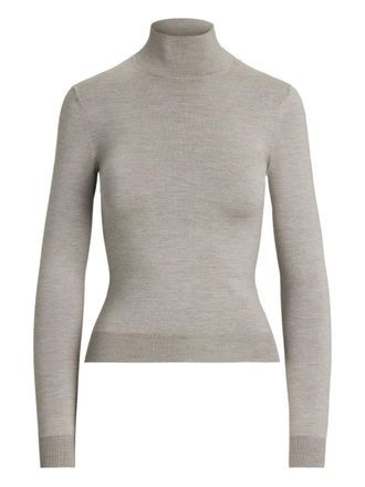 Ralph Lauren Collection haut en soie à manches longues - Gris