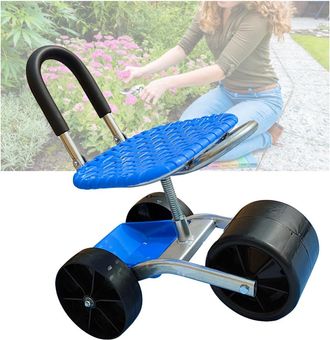 Generic H&ouml;henverstellbarer Rollhocker Mit Werkzeugablage, 360&deg; Drehbarer Sitz 3/4-R&auml;dern, for Rasen, Hof Und Gartenbepflanzung(4-Wheeled)