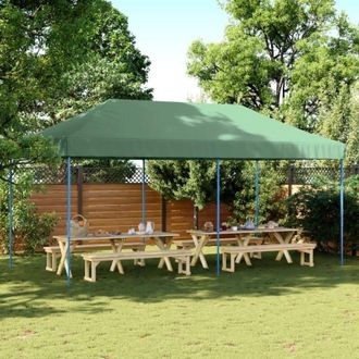 vidaXL Vidaxl - Tente de r&eacute;ception pliable escamotable vert 580x292x315 cm
