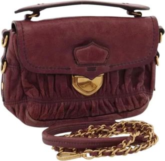 Prada Pre-owned Cuir sacs-prada - Femme - Pre-owned - Rouge - Taille: ONE Size