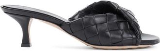 Bottega Veneta Femme, Chaussures, Noir, Taille: 36 EU Blink Mules &agrave; Talons Chat en Cuir Tress&eacute;