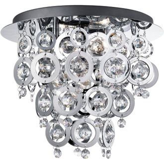 Searchlight Searchlight - Nova 3Lt Flush - Chrome Metal & Acrylic