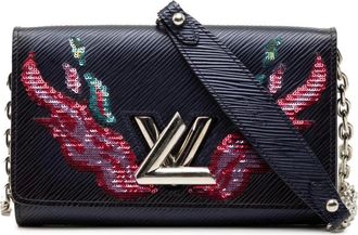 Louis Vuitton Portefeuille &agrave; cha&icirc;ne Pre-owned orn&eacute; de sequins - Femme - Pre-owned - Bleu - Taille: ONE Size
