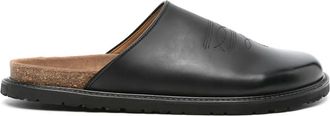 HENDER SCHEME claquettes Comfy Cheak en cuir - Noir