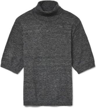 Vero Moda Vmmarina 2/4 Roll Neck Pullover Noos Pull à col roulé, Gris foncé mélangé, XS Femme