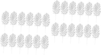 Cabilock STK Christbaumschmuck Künstliche Farne Für Drinnen Weihnachtsgrün Stammt Hausdekorationen Für Zu Hause Kiefernstämme Gold Blatt Schaufenster Silberne 