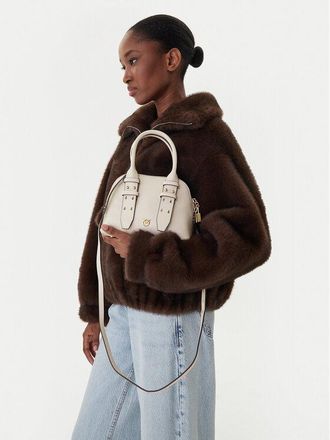 Pinko Handtasche Bowling Bag Zip Mini AI 25-26 PLTT 105333 A0QO &Eacute;cru