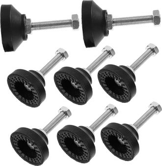 Soimiss 8 Stück Teiliges Verstellbare Möbelfüße aus Robustem Kohlenstoffstahl Gewindefüße mit rutschfest und Verschleißfest Möbelnivellierer für Stühle Tische