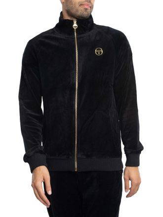 Sergio Tacchini Herren Court Trainingsjacke Aus Velours, Black, XXL