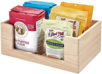 InterDesign iDesign The Home Edit by iDesign Open Front Paulownia Holz Mehrzweck-Aufbewahrungsbehälter, Natur