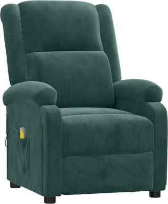 vidaXL Massagesessel Dunkelgr&uuml;n Samt Vidaxl