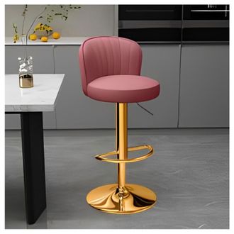 Generic Verstellbare Drehhocker, 2Er-Set, Moderne Barhocker mit Hoher R&uuml;ckenlehne Aus Leder, 60-80 cm Hoch, Ideal f&uuml;r K&uuml;cheninsel, Bar Oder Esszimmer