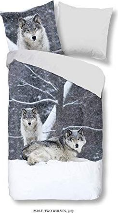 Good Morning 2510 Grijs Flanell Bettbezug 155 x 220 + 80 x 80 cm, Grau, 155x220