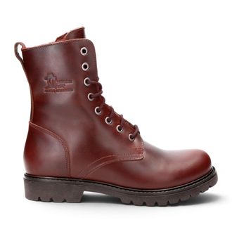 Panama Jack Wasserdichte warme Schn&uuml;rstiefel aus bordeauxrotem Leder f&uuml;r Damen - Frisia-B45