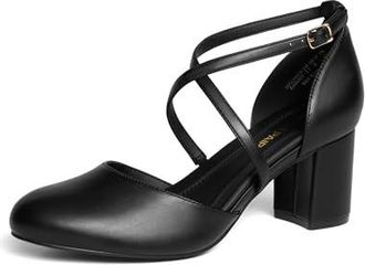 Dream Pairs Robe &agrave; talons pour femme - Chaussures confortables - SDPU26002W, PU Noir, 42 EU