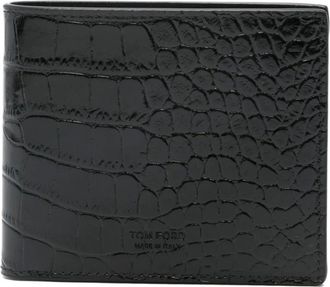 Tom Ford Homme, Accessoires, Noir, Taille: ONE Size Portefeuille en cuir imprim&eacute; crocodile